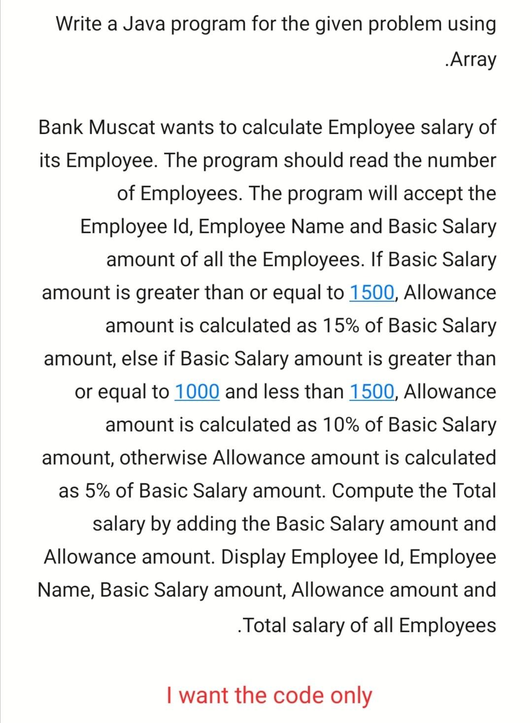 Solved Write a Java program for the given problem using | Chegg.com