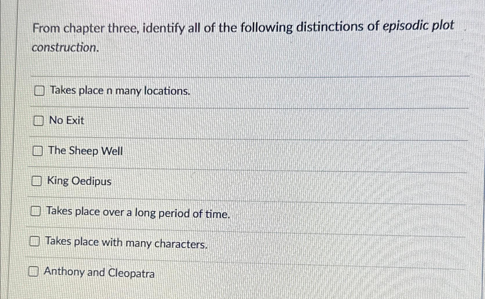 Solved From chapter three, identify all of the following | Chegg.com