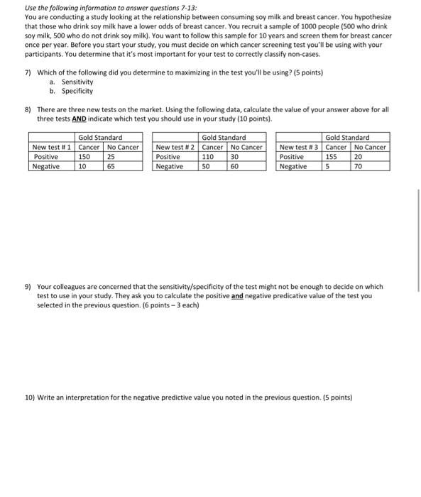 Solved Use the following information to answer questions | Chegg.com