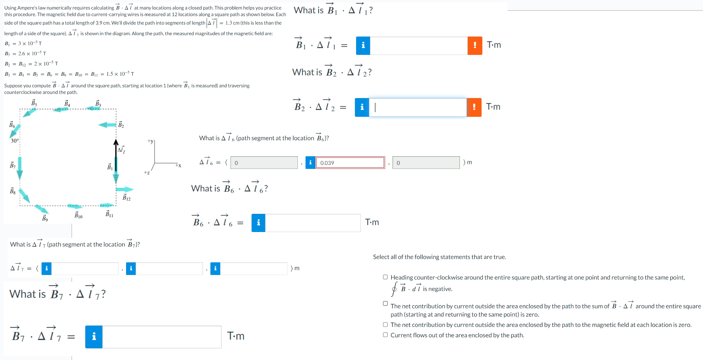 Solved Using Ampere's law numerically requires calculating | Chegg.com