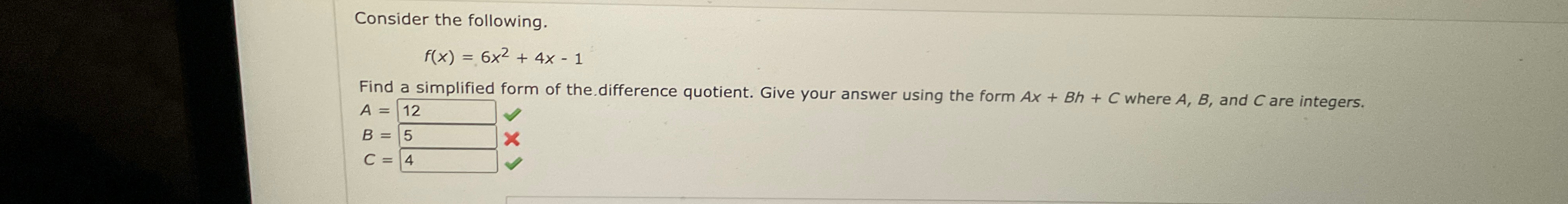 Solved Consider the following.f(x)=6x2+4x-1Find a simplified | Chegg.com