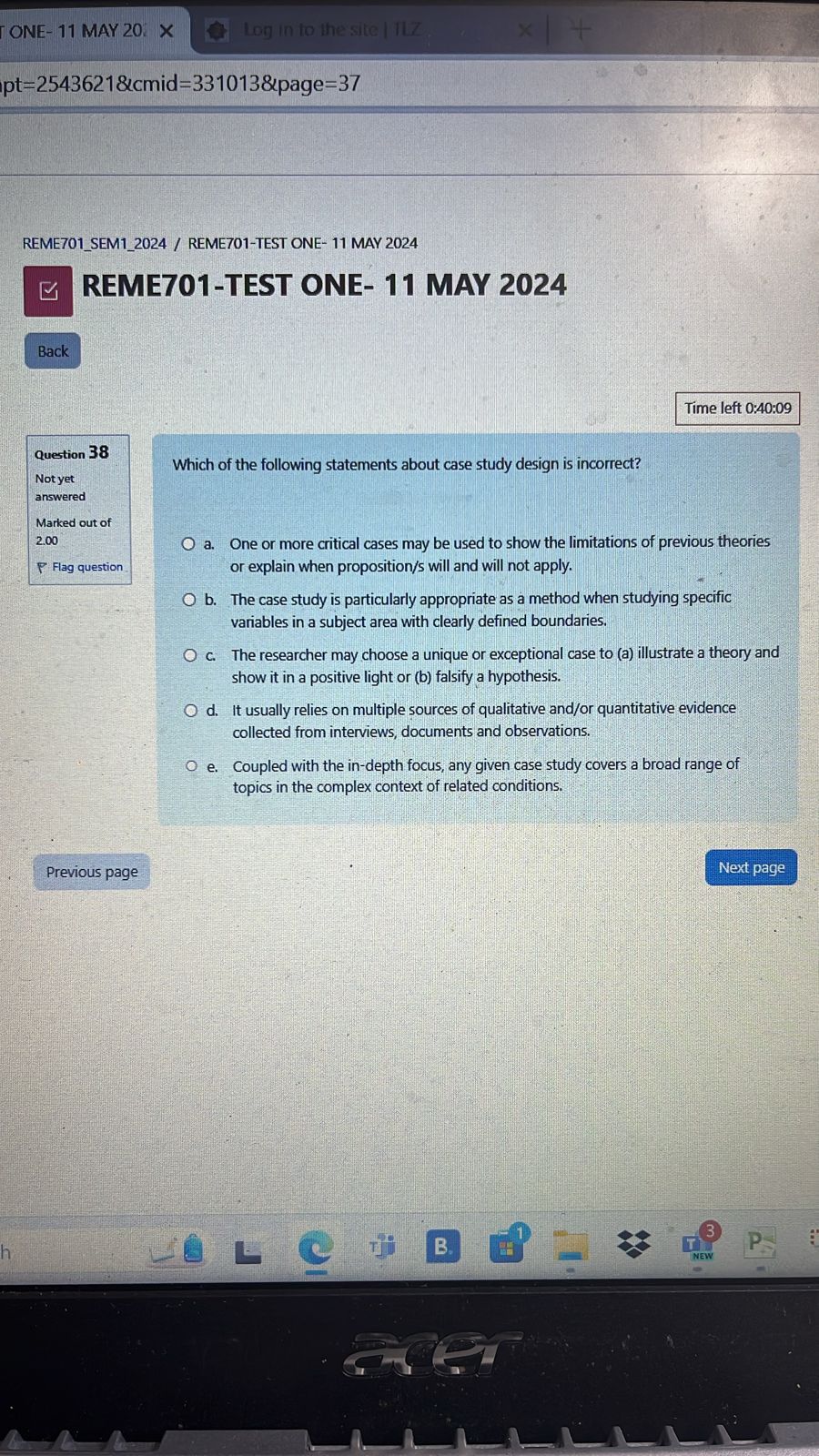 Solved Which of the following statements about case study | Chegg.com