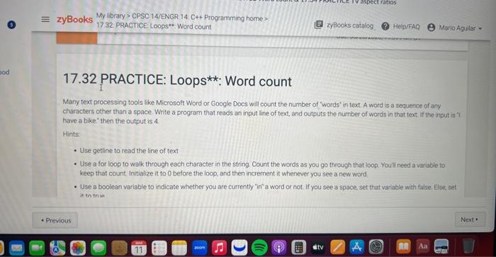 Solved 17.32 PRACTICE: Loops**: Word count Many text | Chegg.com