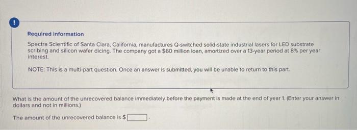Solved Required information Spectra Scientific of Santa | Chegg.com