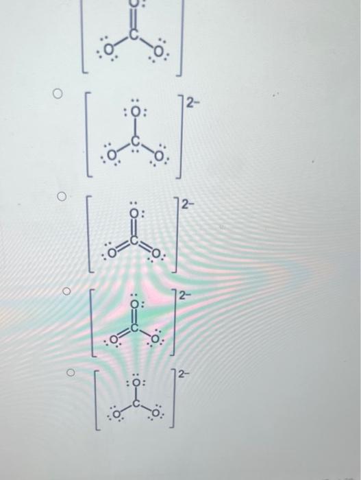 Solved Identify the correct Lewis structure for CO32−. | Chegg.com