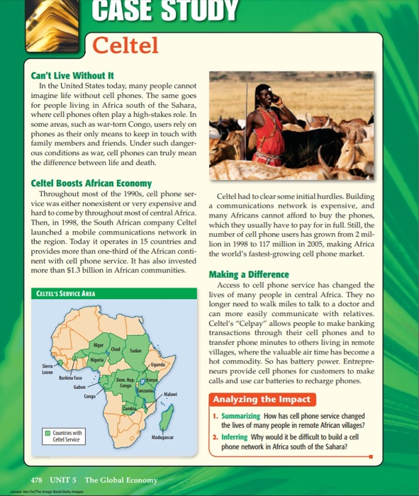 Solved Chapter 17 - CELTEL How has Cell phone service | Chegg.com