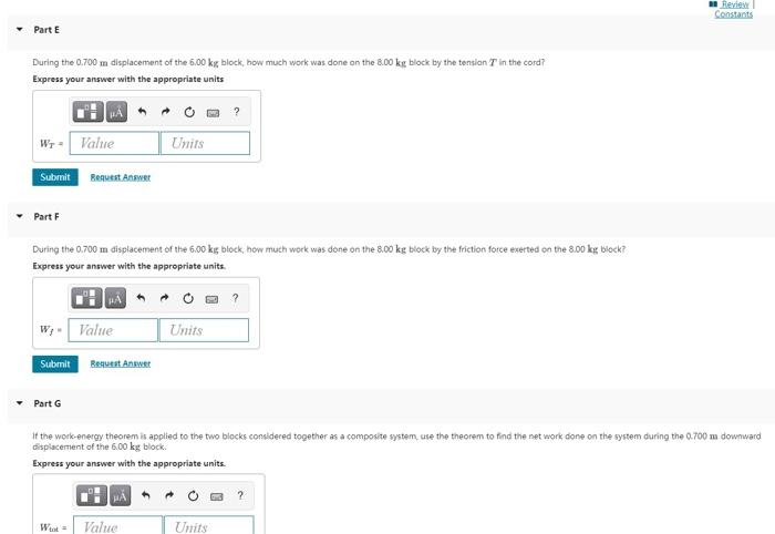 Solved Part H Consider the system of two blocks shown in | Chegg.com