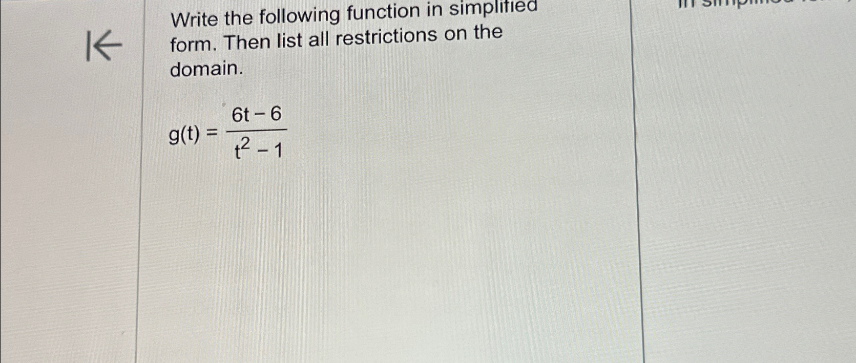 Solved Write The Following Function In Simplitied Form Then
