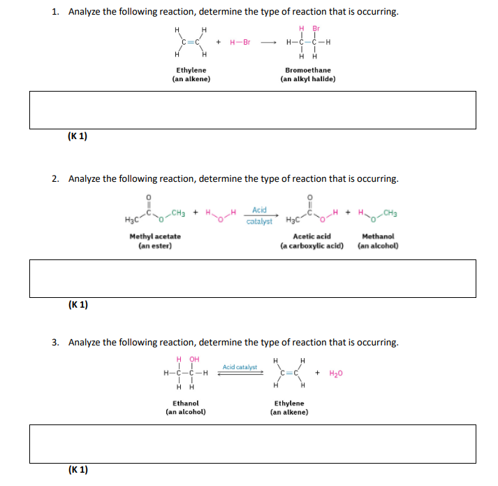 Solved Analyze the following reaction, determine the type of | Chegg.com Solved Analyze the following reaction, determine the type of | Chegg.com
