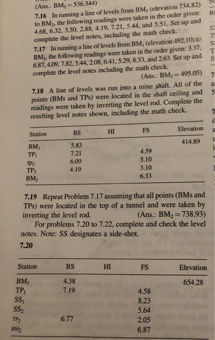 Solved B. (Ans.: BM2 = 536.344) 7.16 In running a line of | Chegg.com