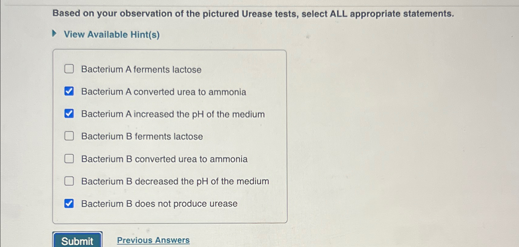 Solved Based on your observation of the pictured Urease | Chegg.com