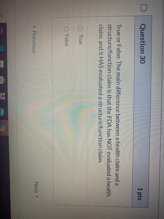 Solved Question 30 1 pts True or False: The main difference | Chegg.com