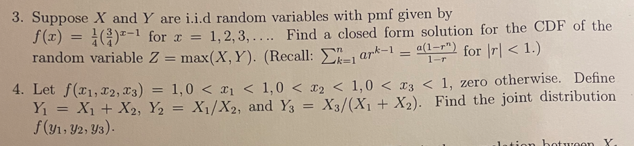 Solved 3.) ﻿Suppose x ﻿and Y ﻿are i.i.d random variables | Chegg.com
