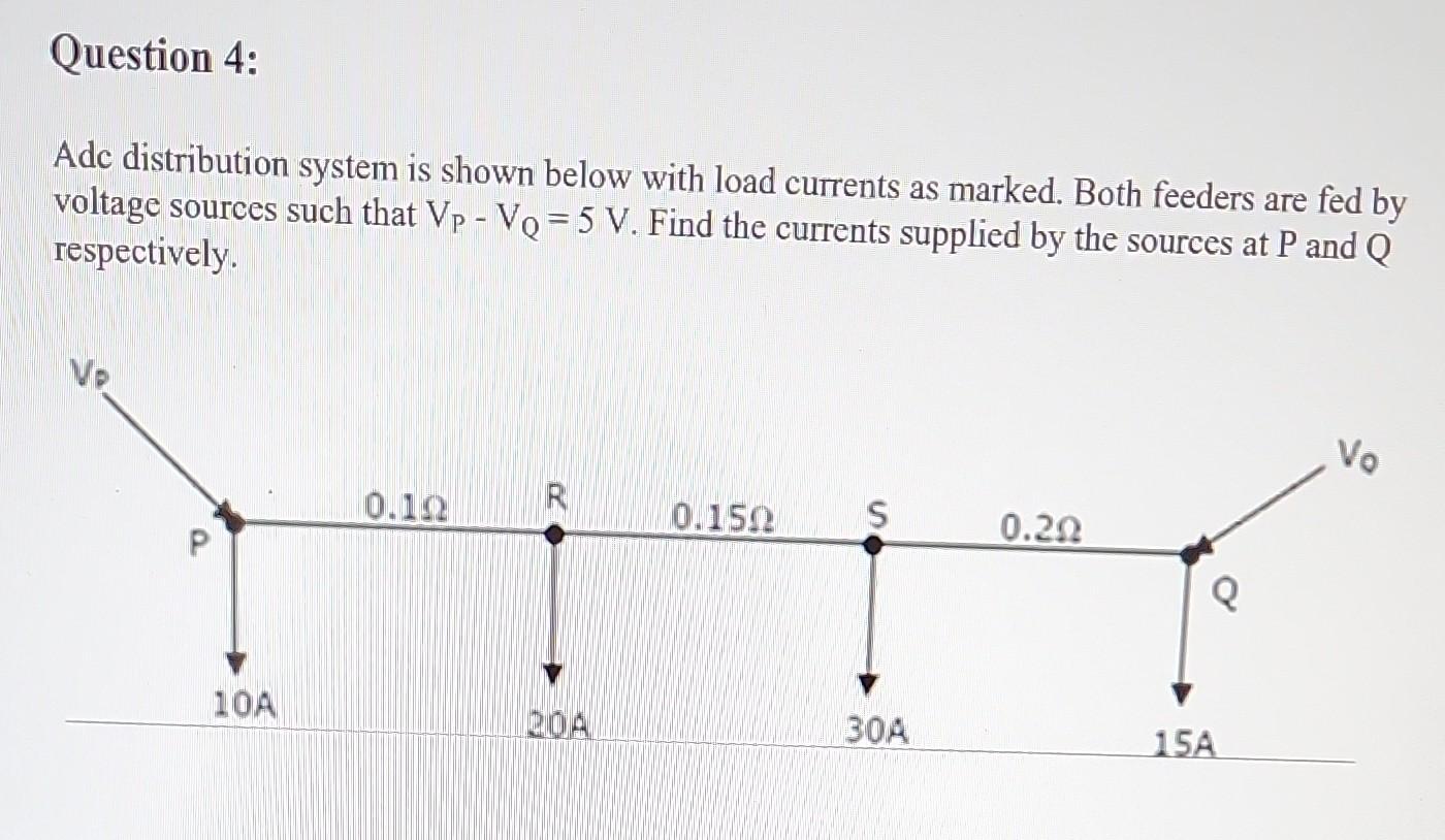 Solved Adc distribution system is shown below with load | Chegg.com