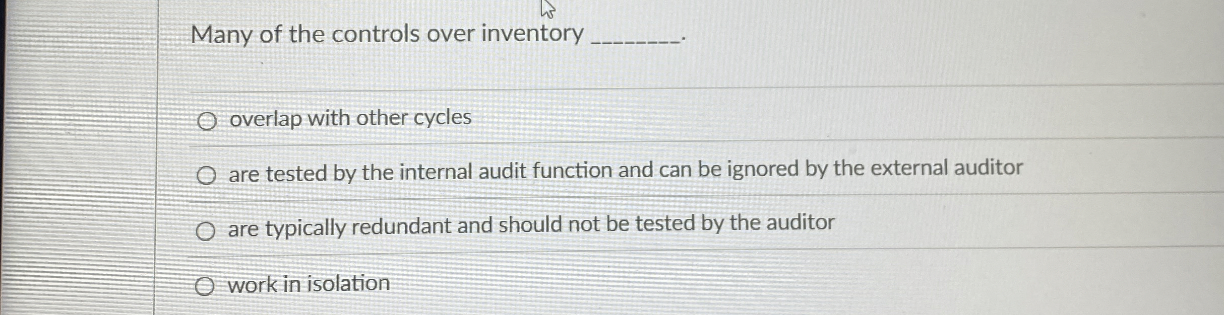 Solved Many of the controls over inventory overlap with | Chegg.com
