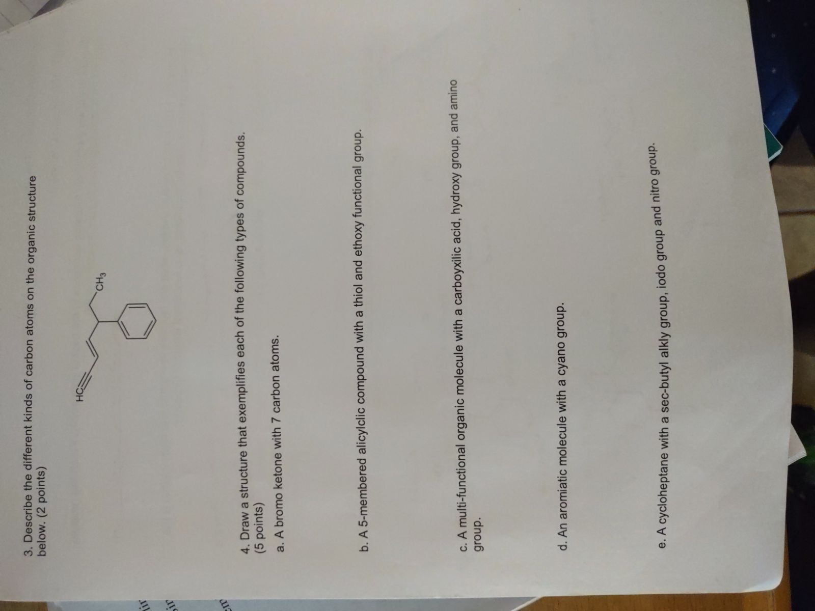 Solved Draw a structure that exemplifies each of the | Chegg.com