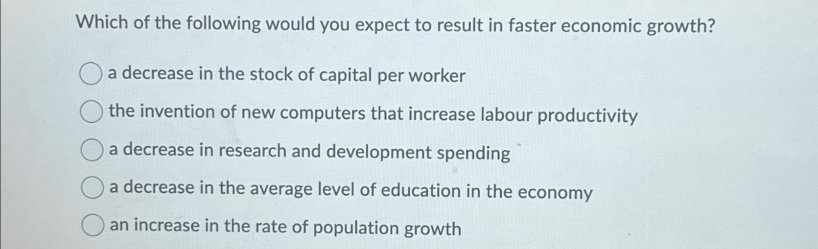 Solved Which of the following would you expect to result in | Chegg.com