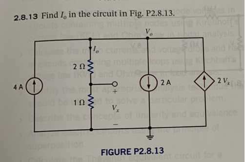 Solved 2.8.13 ﻿Find Io ﻿in the circuit in Fig. | Chegg.com