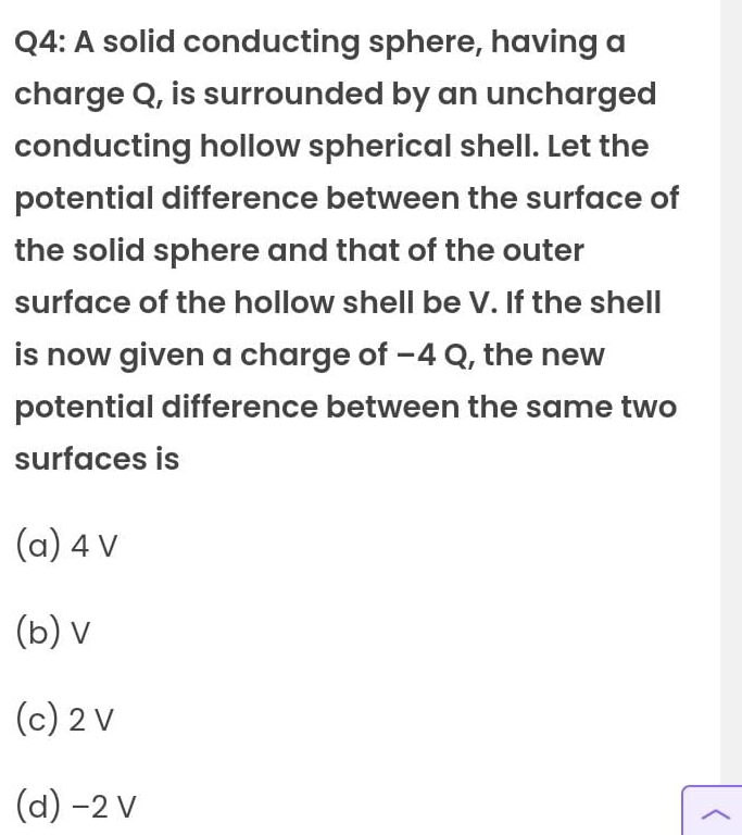 Solved Q4: A solid conducting sphere, having acharge Q, ﻿is | Chegg.com