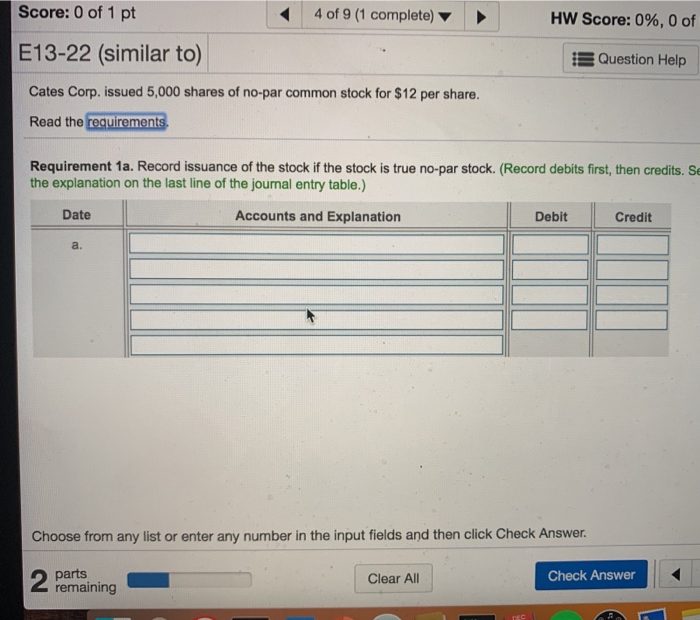 Solved Requirement 1a. Record issuance of the stock if the | Chegg.com