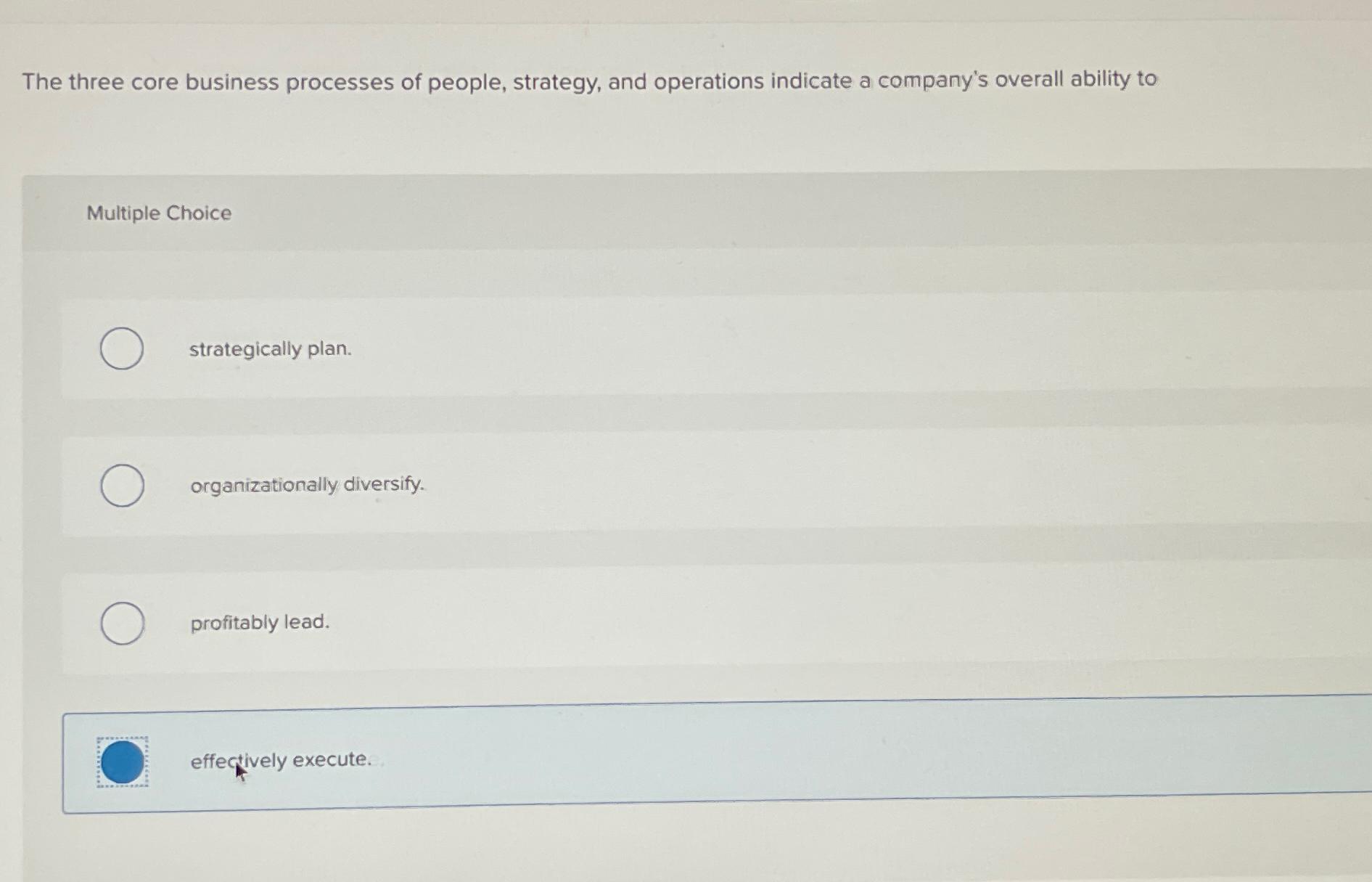 Solved The three core business processes of people, | Chegg.com