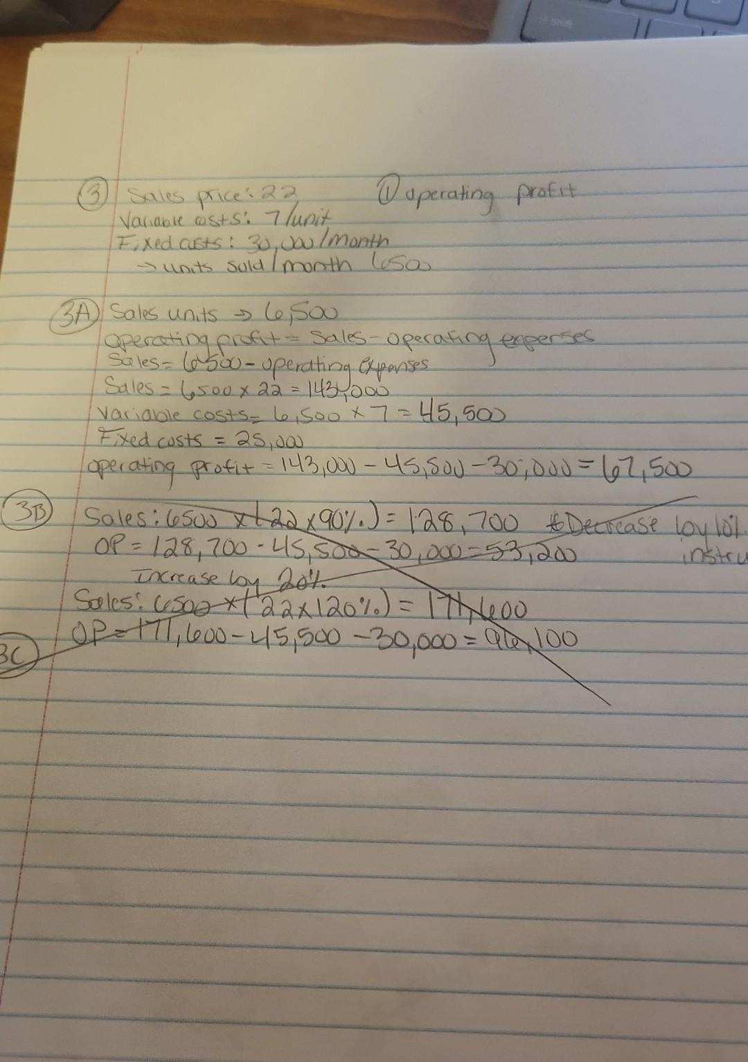 Solved 3B was wrong, so I crossed it out. let me know where | Chegg.com