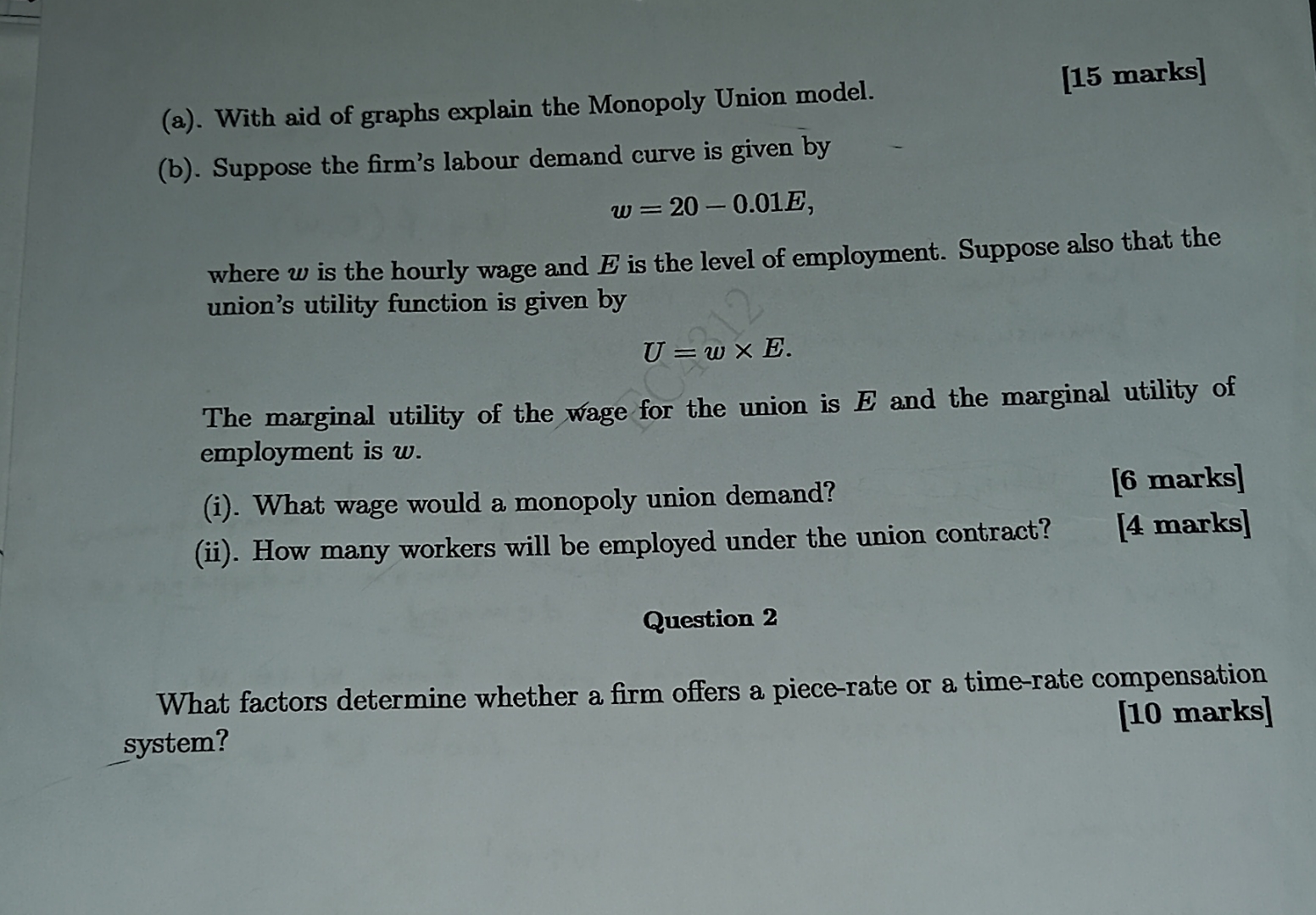 Solved (a). ﻿With aid of graphs explain the Monopoly Union | Chegg.com