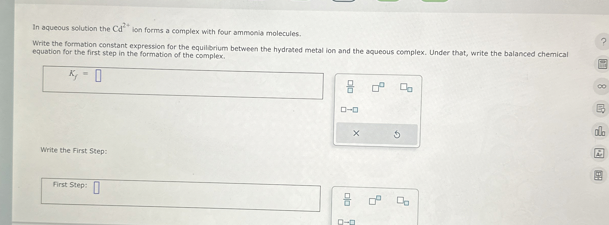 Solved In aqueous solution the Cd2+ ﻿ion forms a complex | Chegg.com
