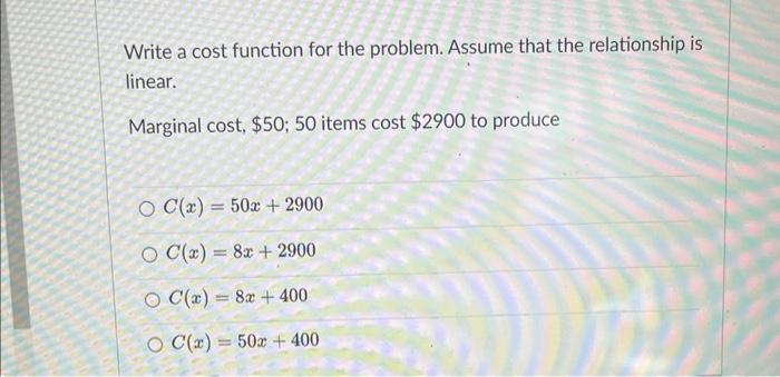 Solved Write A Cost Function For The Problem Assume That Chegg