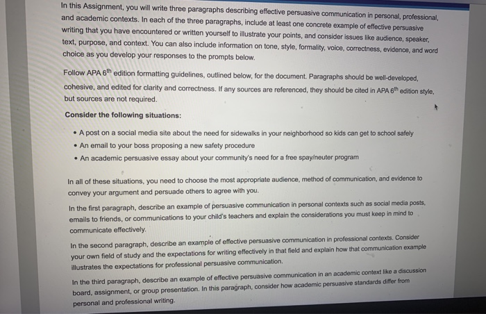 Solved In this Assignment, you will write three paragraphs | Chegg.com Solved In this Assignment, you will write three paragraphs | Chegg.com