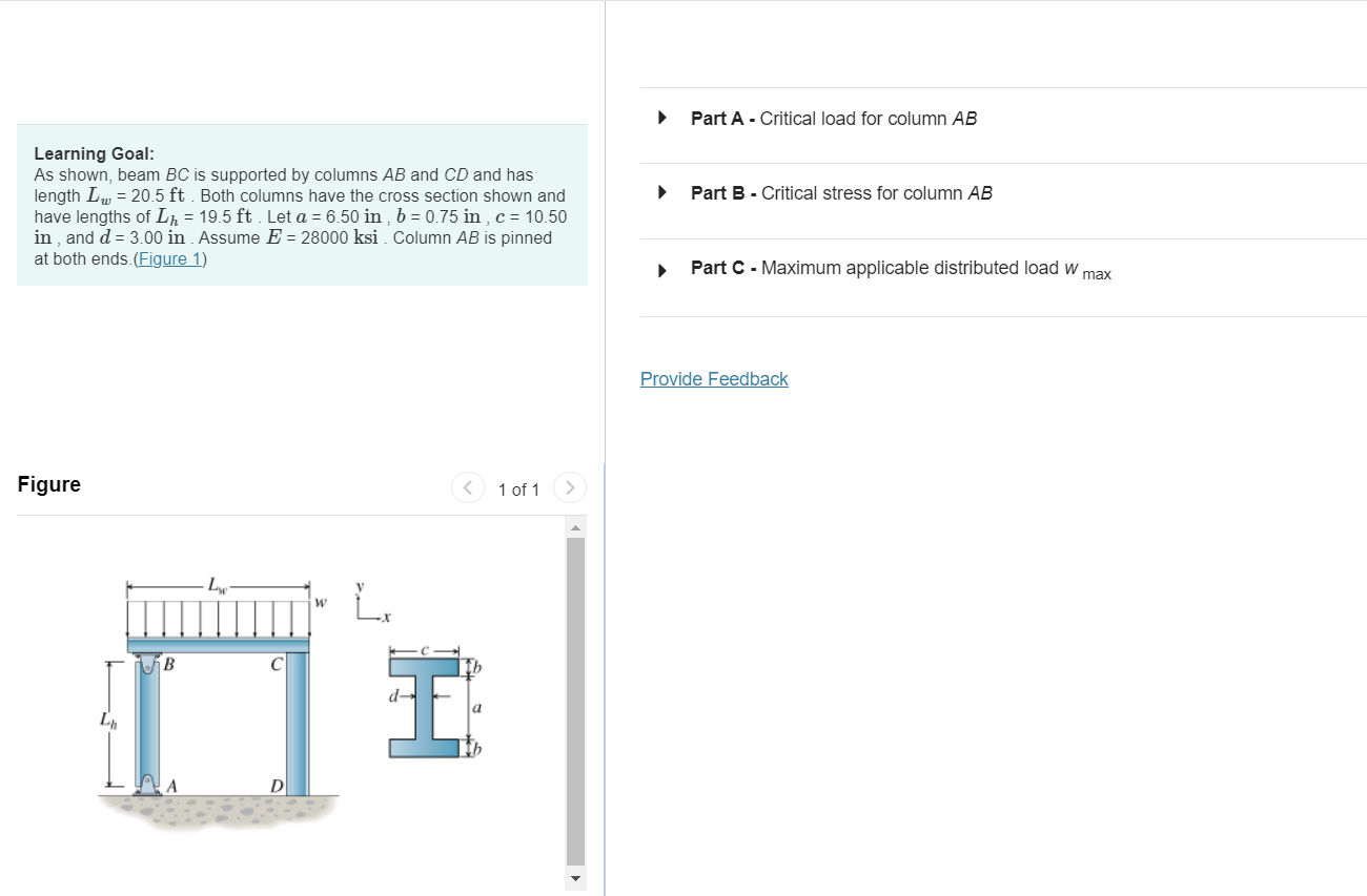 Solved Learning Goal:As ﻿shown, beam BC is ﻿supported by | Chegg.com