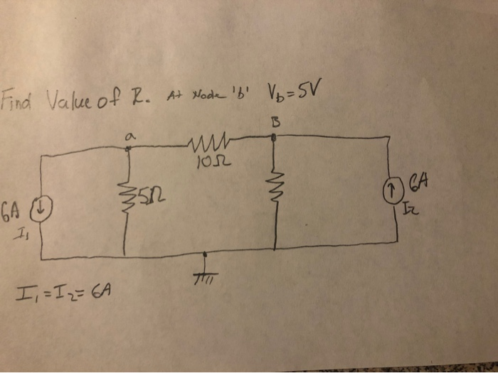 Solved Find Value of R. At Node 'b' Vo = SV JOR 351 (1) CA | Chegg.com