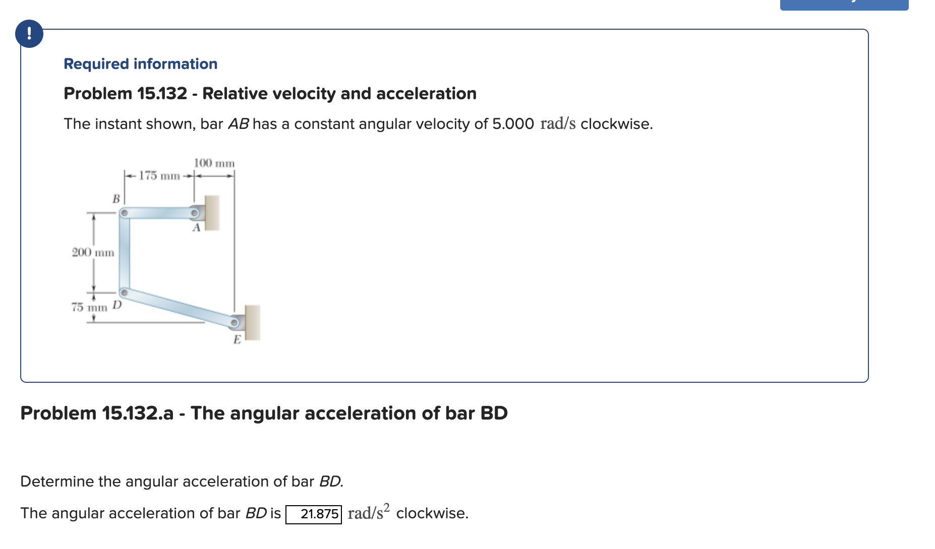 Solved Required informationProblem 15.132 - ﻿Relative | Chegg.com
