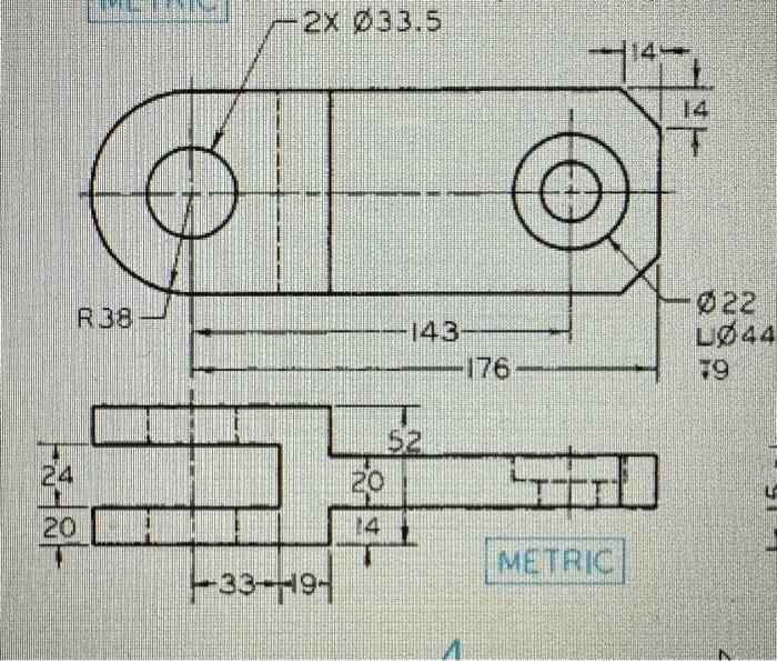 Solved i am needing an isometric drawing using CAD with a | Chegg.com