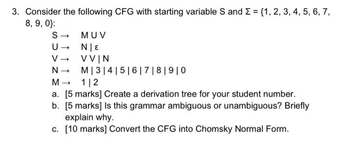 Solved Consider the following CFG with starting variable S | Chegg.com