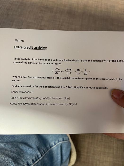 Solved In the analysis of the bending of a uniformly loaded | Chegg.com Solved In the analysis of the bending of a uniformly loaded | Chegg.com