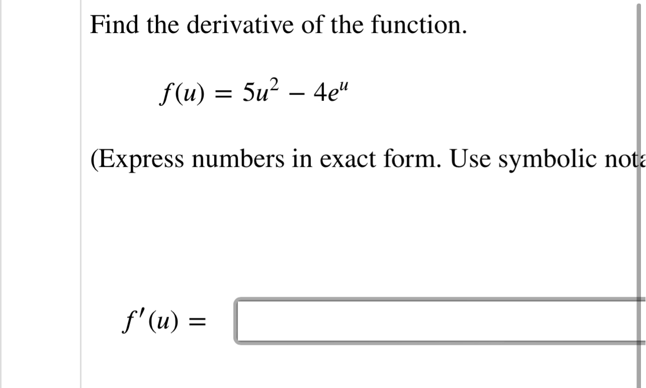 Solved Find the derivative of the | Chegg.com