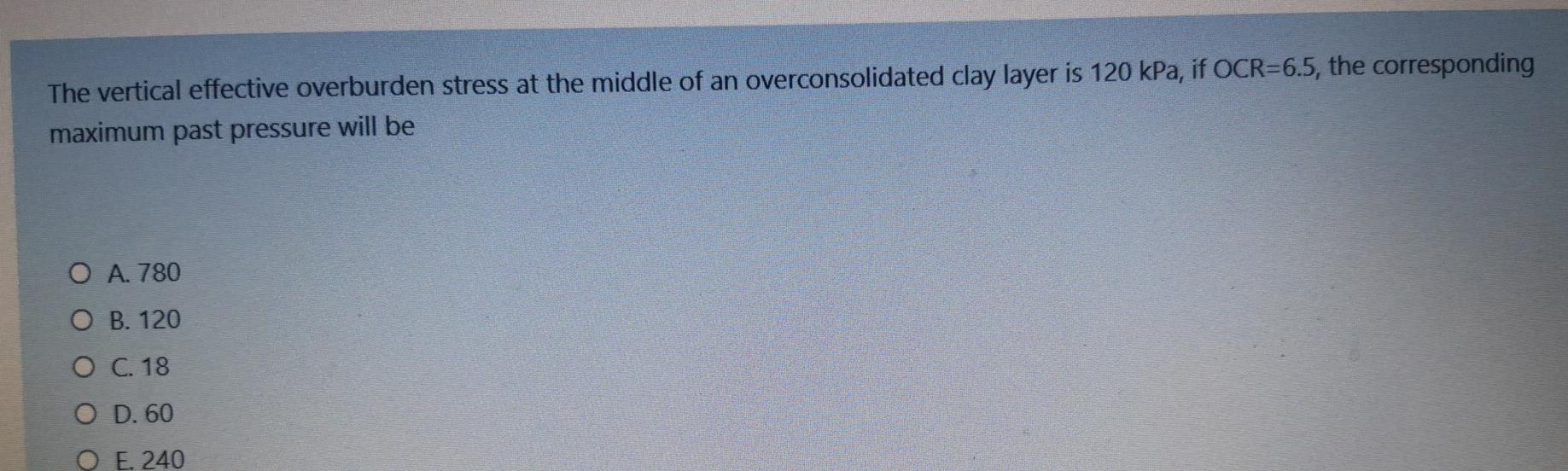 Solved The vertical effective overburden stress at the | Chegg.com