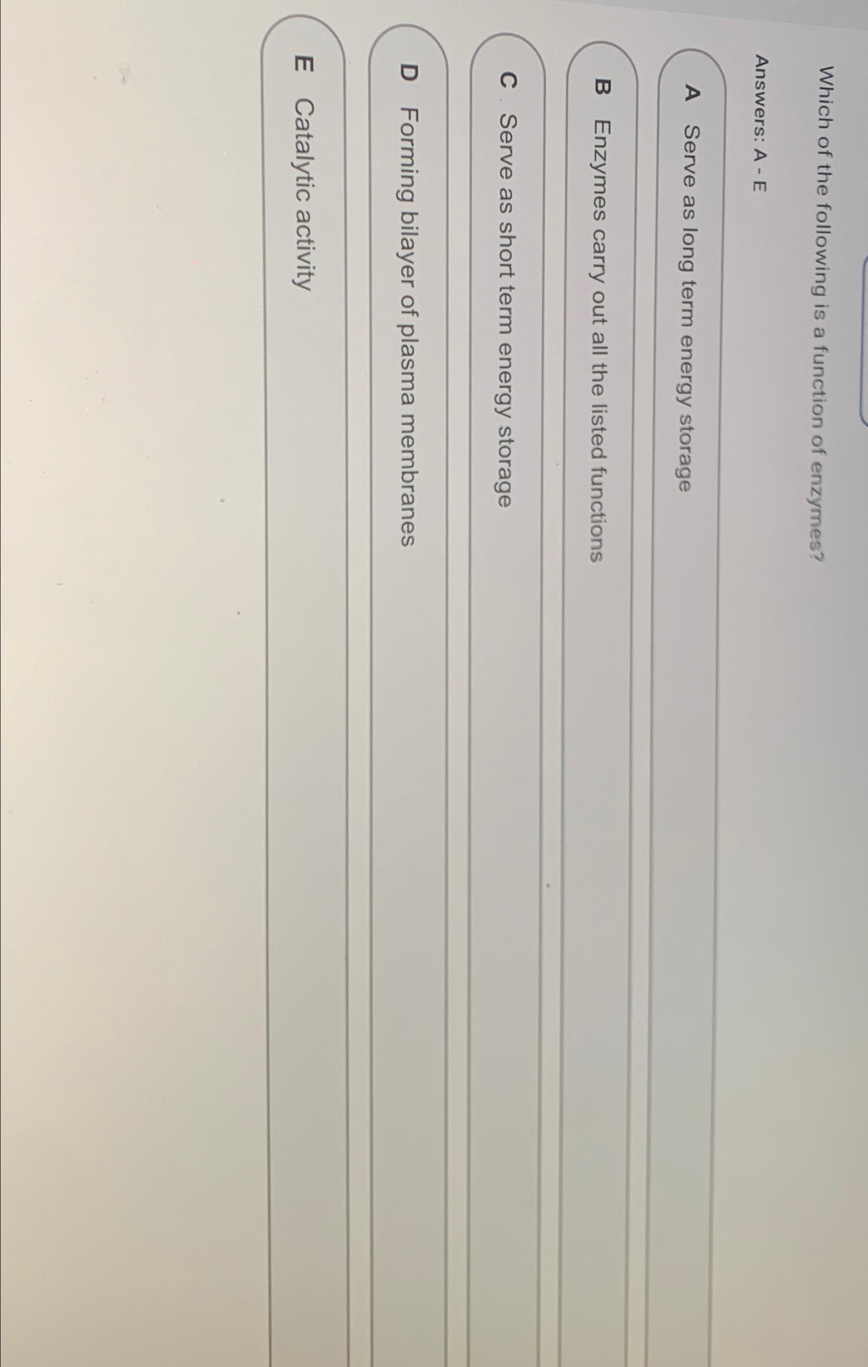 Solved Which of the following is a function of | Chegg.com