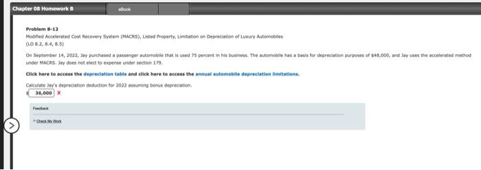 Solved Problem 8-12 Modifed Aotelerated Cost Aecorvery | Chegg.com