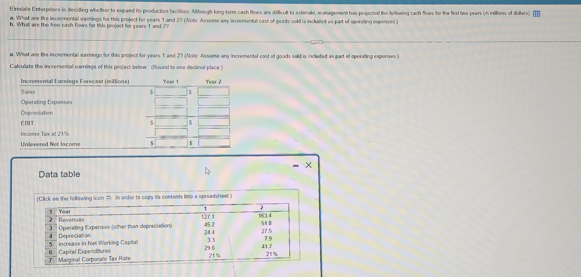 Solved a. ﻿What are the incremental earnings for this | Chegg.com
