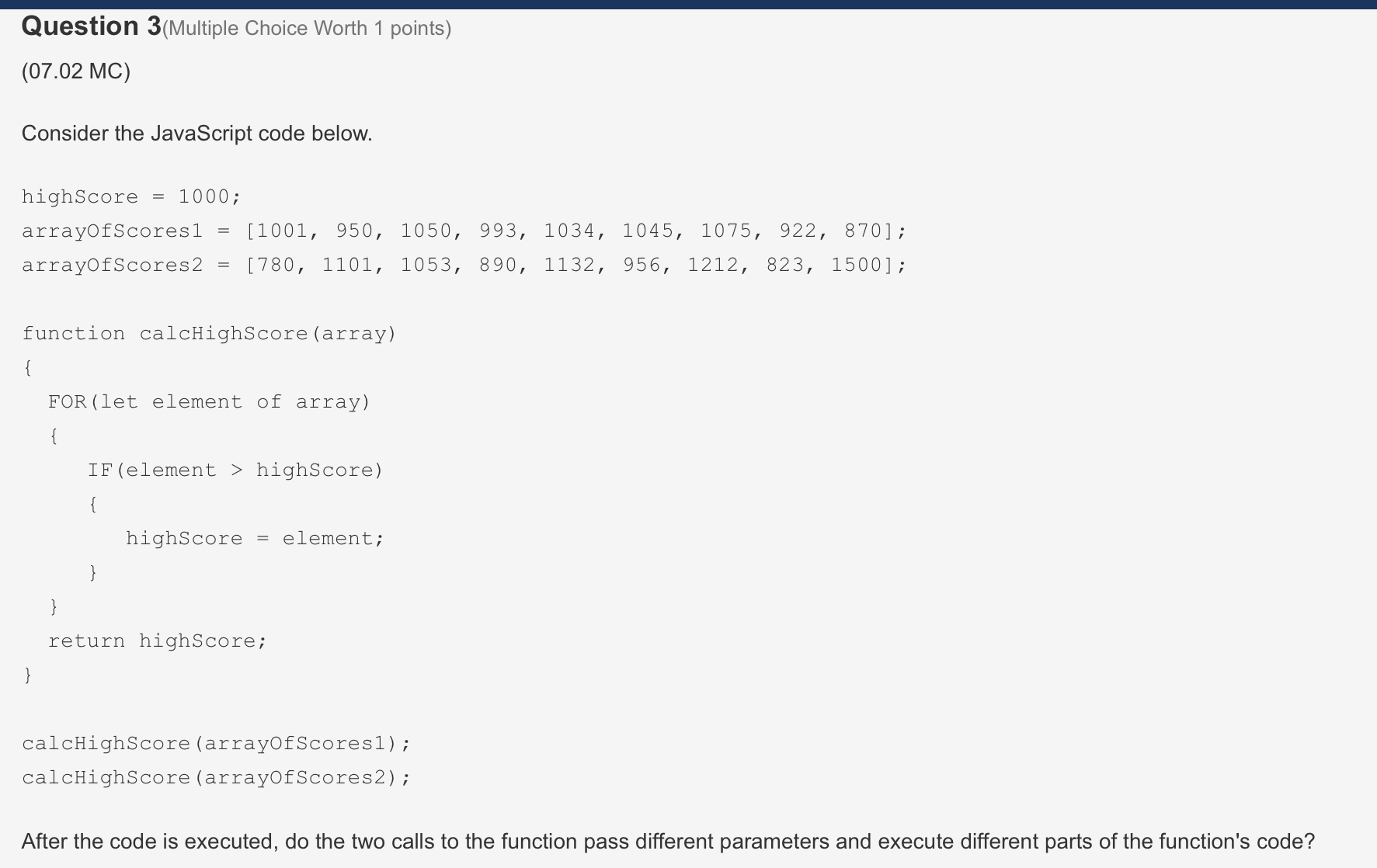 Solved Question 3(Multiple Choice Worth 1 ﻿points)(07.02 | Chegg.com