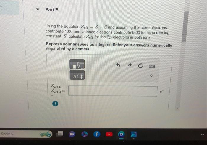 Using the equation Zeff =Z−S and assuming that core | Chegg.com