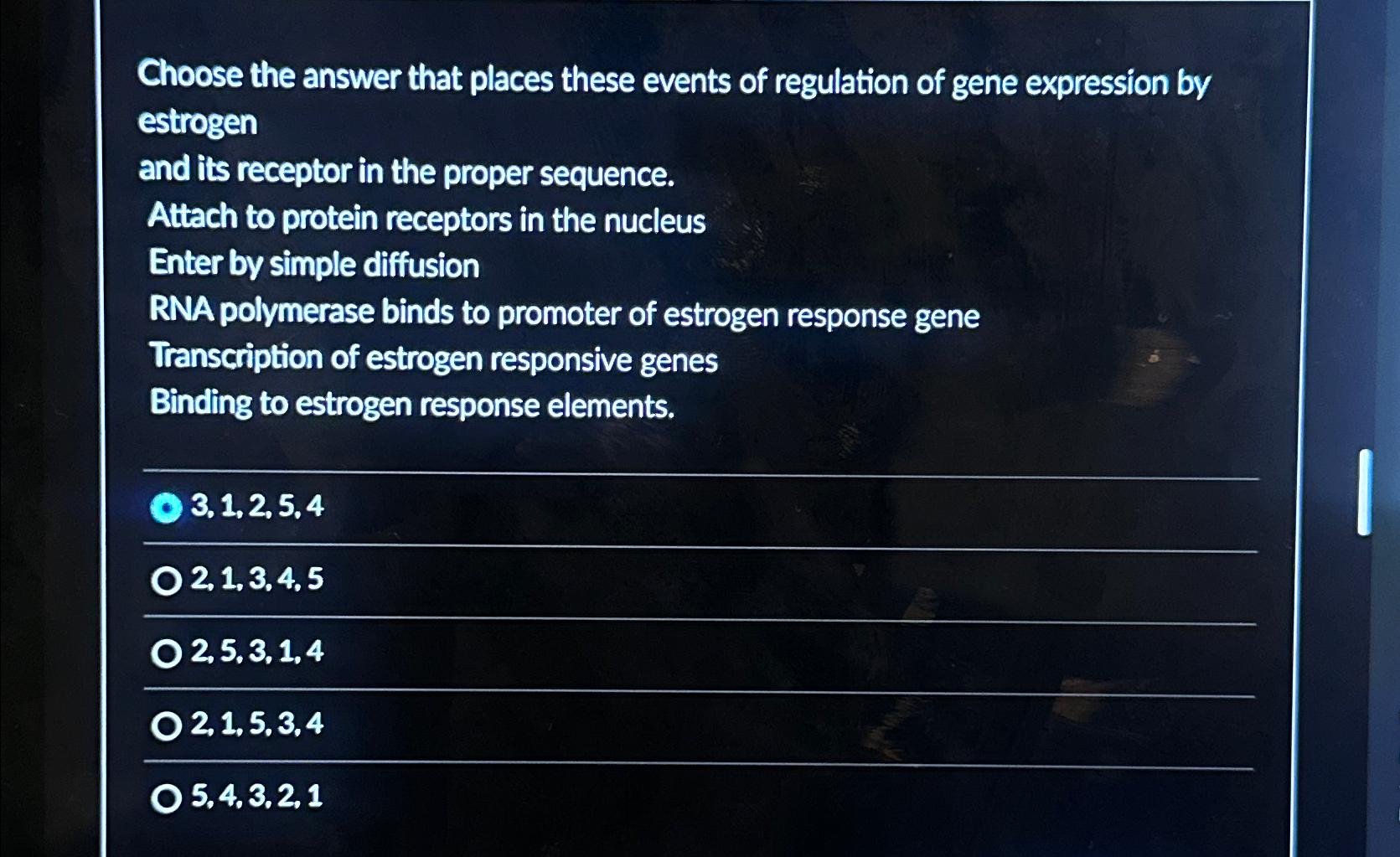 Solved Choose the answer that places these events of | Chegg.com