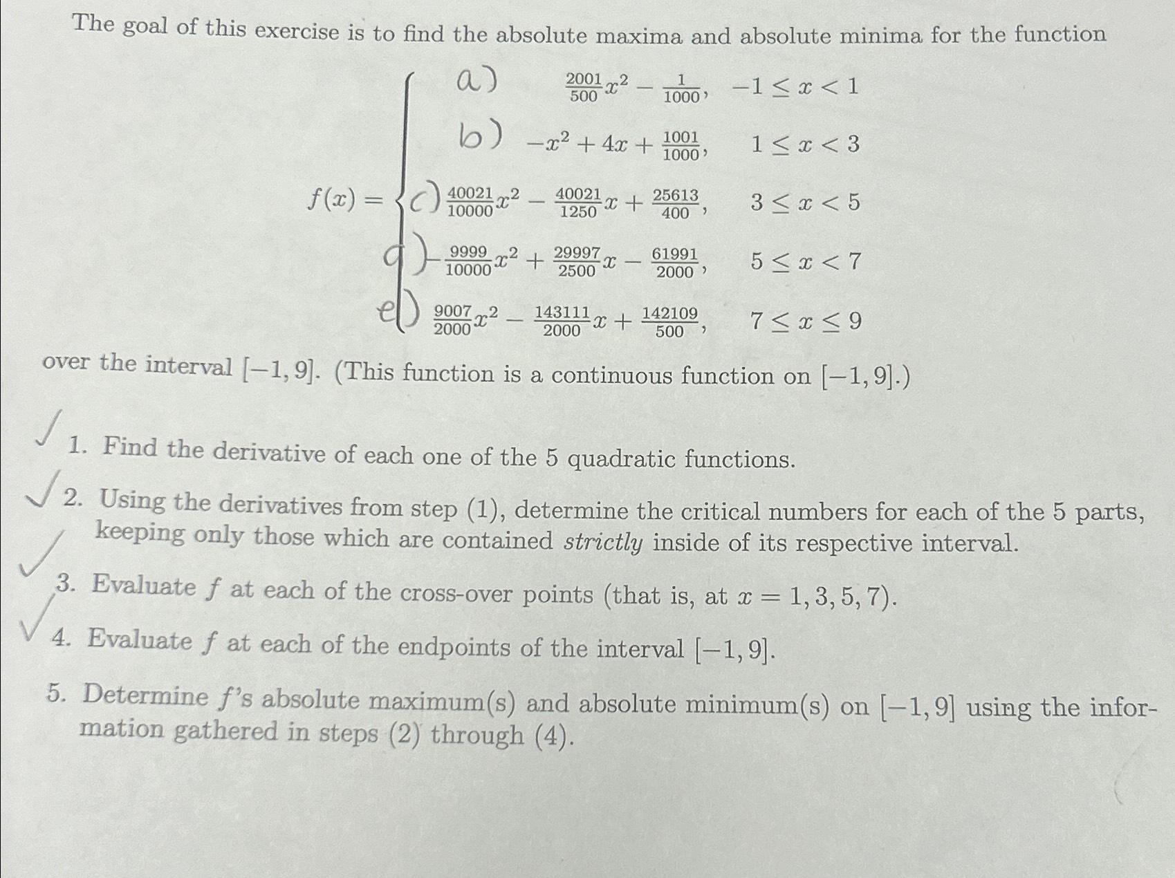 Solved The goal of this exercise is to find the absolute | Chegg.com