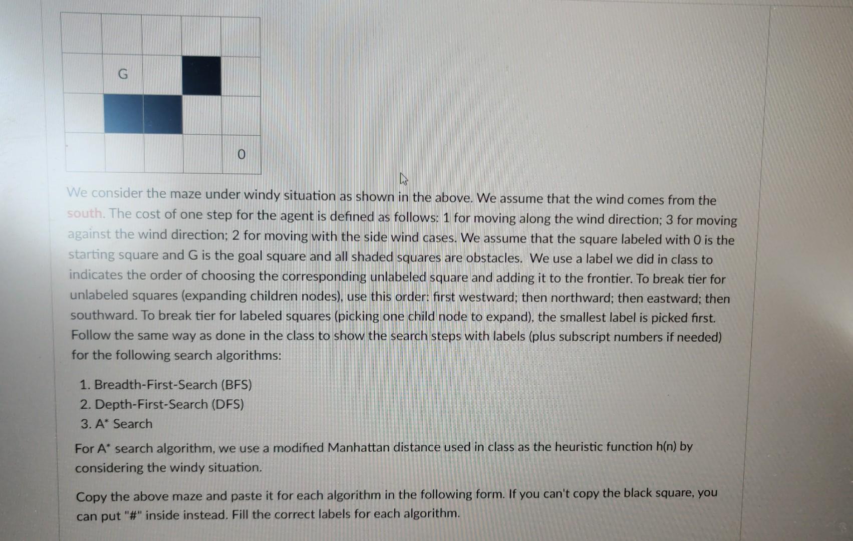 Solved We consider the maze under windy situation as shown | Chegg.com