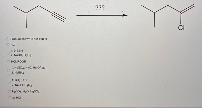 Solved Br ??? Br HB, ROOR OC HBr 1.9-BBI 2. NaOH, H2O2 XS HB | Chegg.com