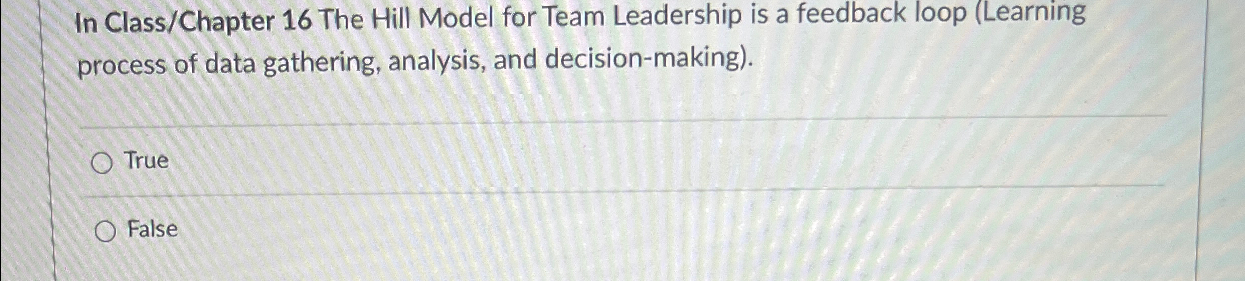 Solved In Class/Chapter 16 ﻿The Hill Model for Team | Chegg.com