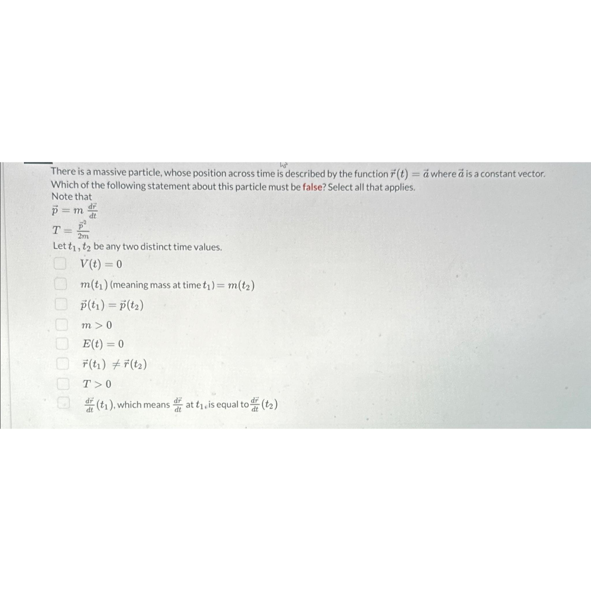 Solved There is a massive particle, whose position across | Chegg.com