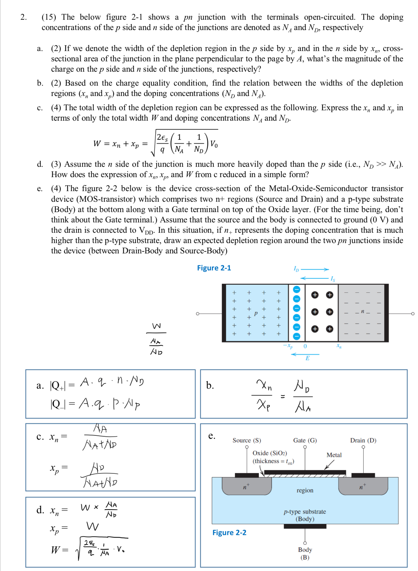 Solved (15) ﻿The below figure 2-1 ﻿shows a pn junction with | Chegg.com